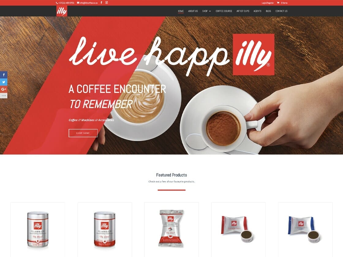 Illy South Africa Website - Lucidity Design