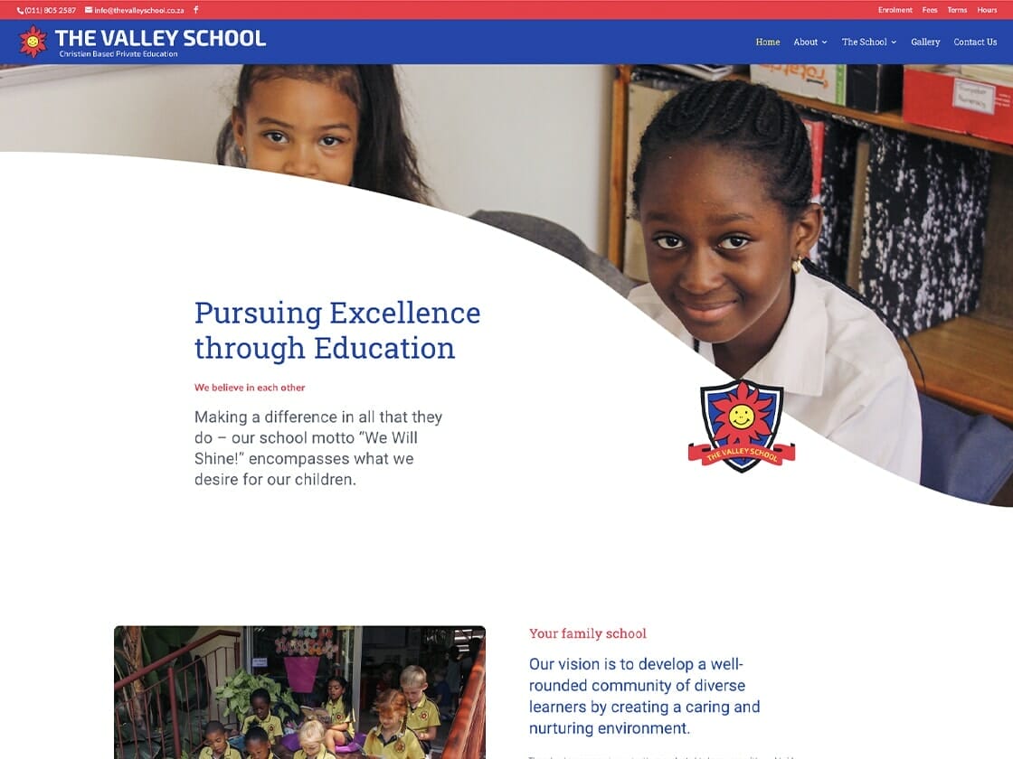 The Valley School Website - Lucidity Design