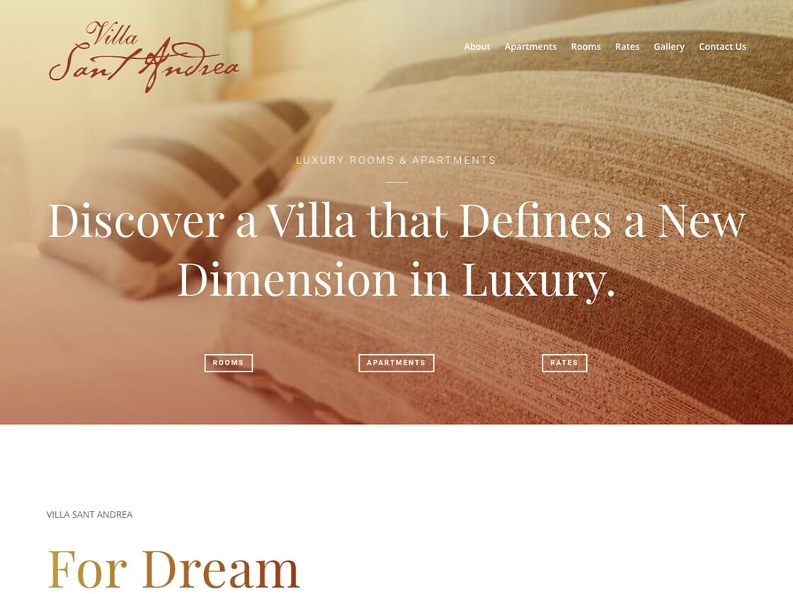 Villa Sant Andrea Website - Lucidity Design