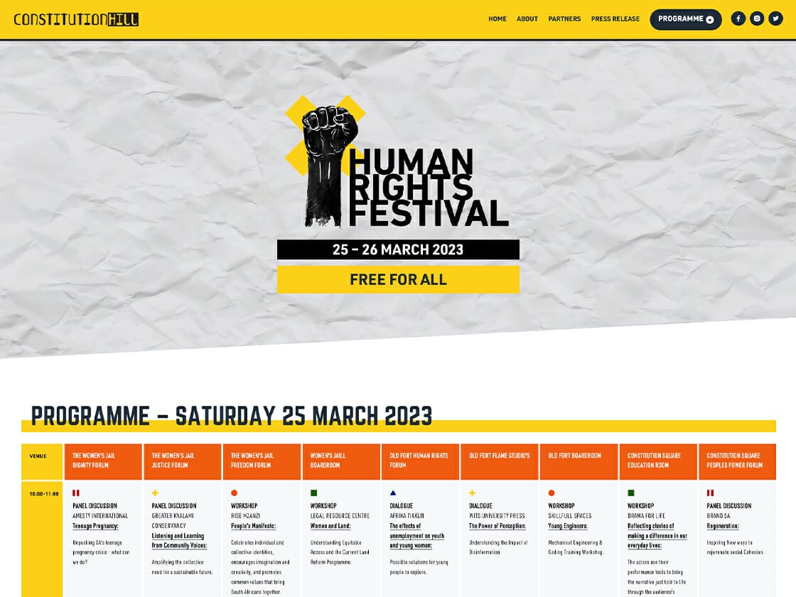 Conhill Human Rights Festival 2023 Website - Lucidity Design