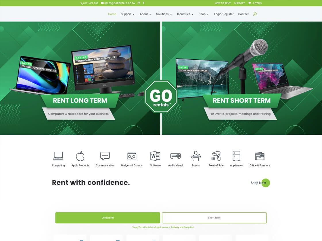 Go Rentals Website - Lucidity Design