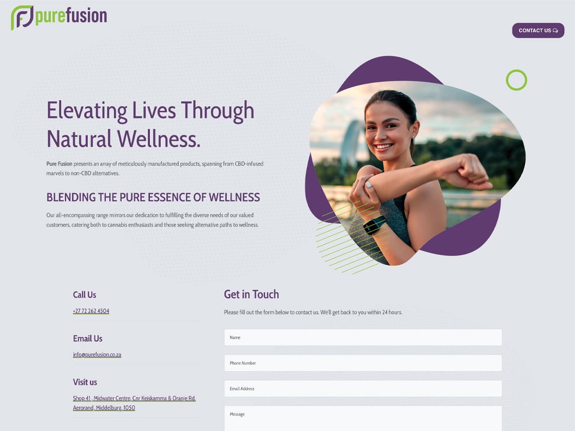 Purefusion Website - Lucidity Design